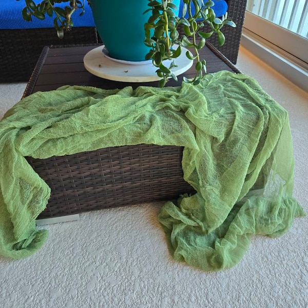 Sage Green Boho Wedding Cheese Cloth Table Runners, Wedding Arch ...