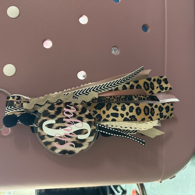 Pink Leopard Bogg Bag Tassel - Etsy