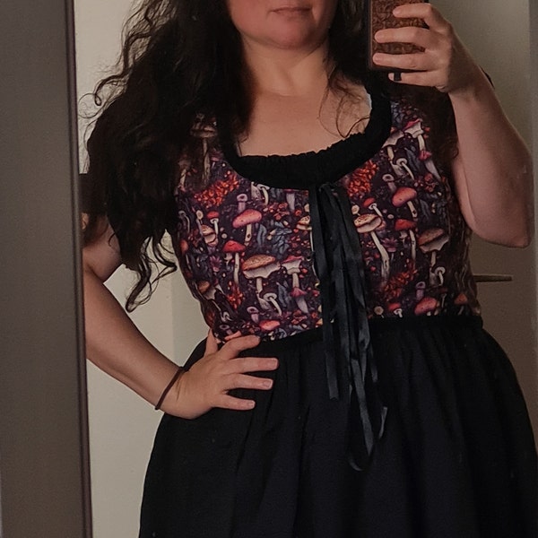 Mushrooms Corset - Dark Cottagecore Renaissance Bodice Corset Vest ...