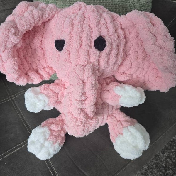 Fingerknit Chunky Elephant Plushie Pattern With Video Tutorial Elephant ...