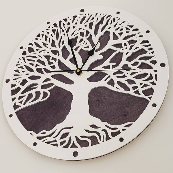 SRI YANTRA SACRED Geometry Wall Clock, Large, Wooden Clock, Wall Art ...