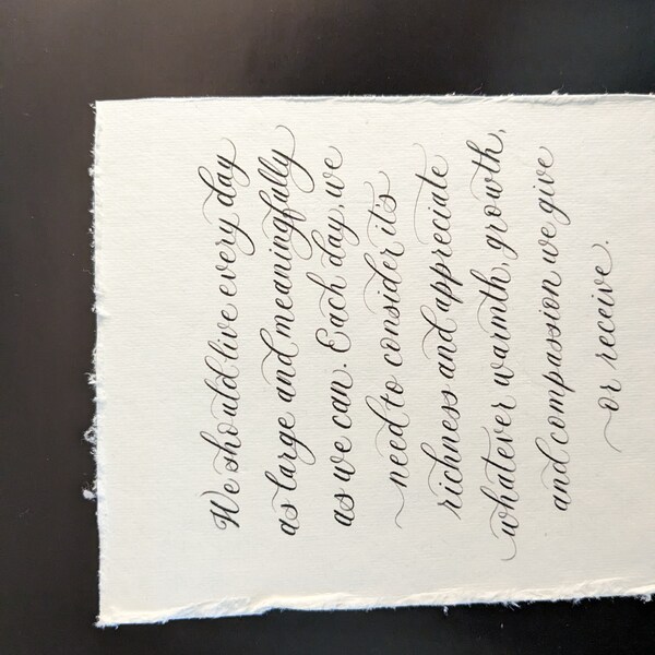 Custom Calligraphy Print on Cotton Paper, Brush Lettering Wall Art ...