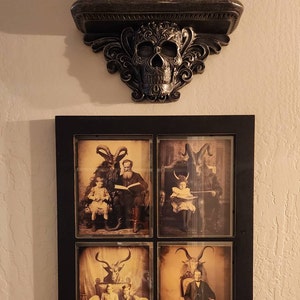 Baphomet in Library Photo Satanic Wall Art Baphomet Wall Art Occult ...