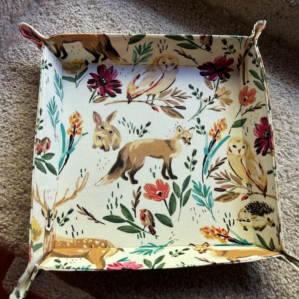 Collapsible Catch-all Fabric Tray - Coral Dandelion - Size Small - Etsy