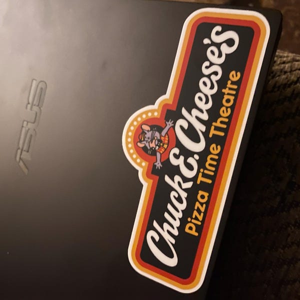CHUCK E CHEESE Pizza Sticker - Vinyl Weatherproof - 80's 1980's Fast ...