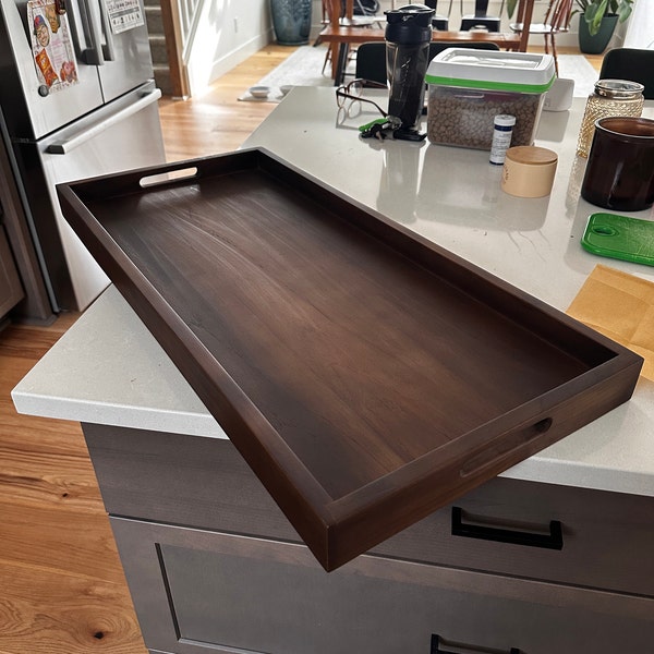 Ottoman Tray Large, Farmhouse Tray, Wooden Tray, Breakfast Tray ...