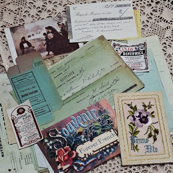 Large Heavy Vintage Very Scruffy French Photograph Album With 40 Old ...