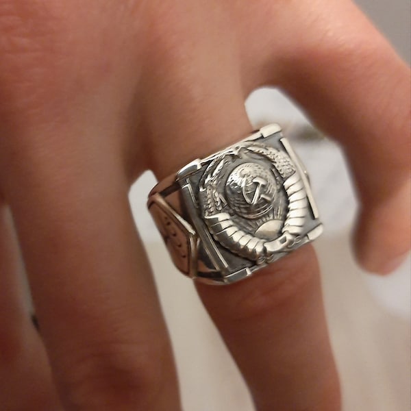 USSR Soviet Heraldry, Emblems of the Soviet Republics Ring Sterling ...