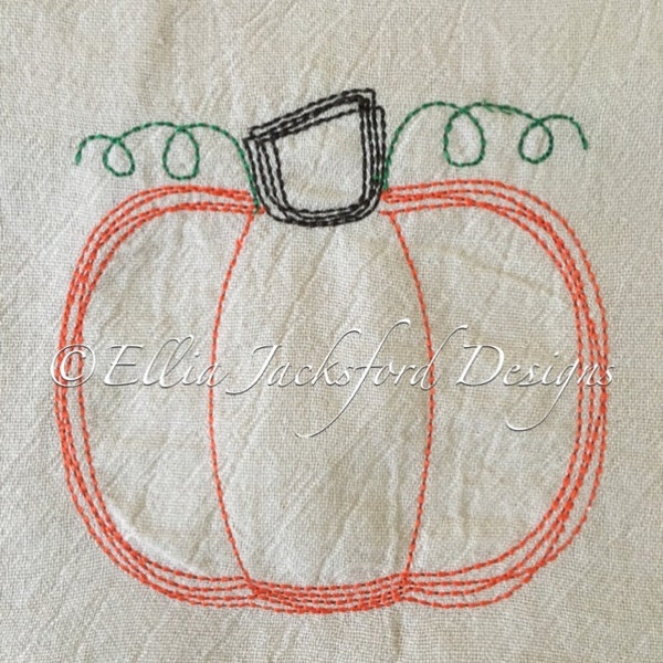 Quick Stitch Pumpkin Embroidery Digital Design File 4x4 5x7 6x10 7x11 ...