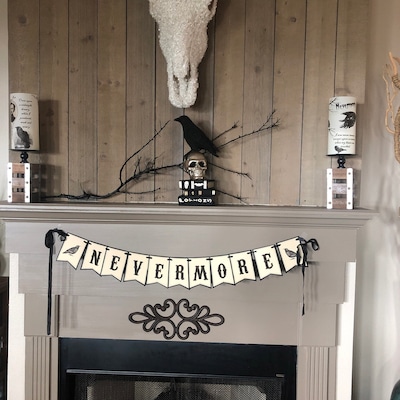 Halloween NEVERMORE Banner the Raven Swag Gothic Bunting H1 - Etsy