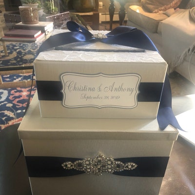 Wedding Card Box, Personalized Name Card Box, Event Card Holder ...