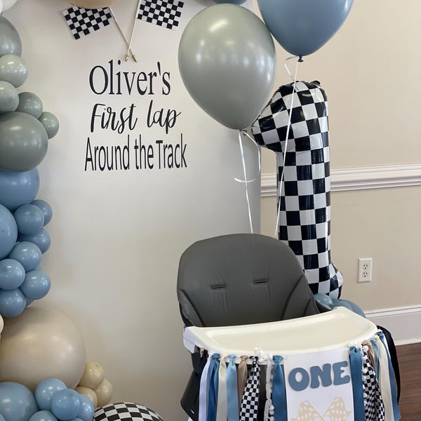 Fast One Banner, Racecar 1st Birthday Decor, Retro Car High Chair Sign ...