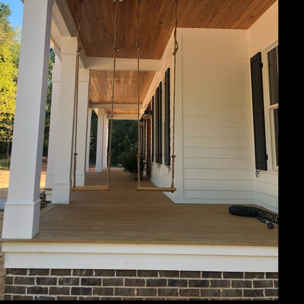 Handcrafted Wooden Tree Swing, Natural or Charred, Rope Included - Etsy