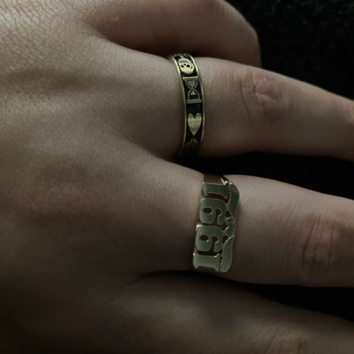 Super Thin Black Copper Stackable Rings, Black Ring, Skinny Ring ...