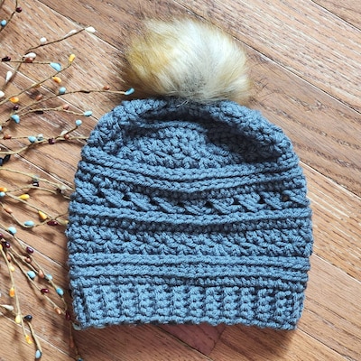 Handmade Knit Coffee Beanie in Cream and Orange Wool-blend - Etsy