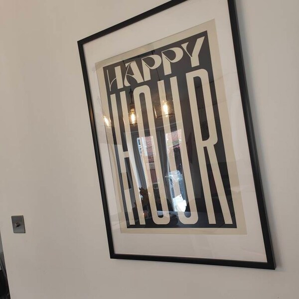 Trendy Happy Hour Print, Trendy Quote Print, Quote Art Poster, Kitchen ...