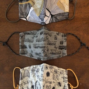 Face Mask Quilt Leather Cognac Fabric leather Look NOT Leather With ...