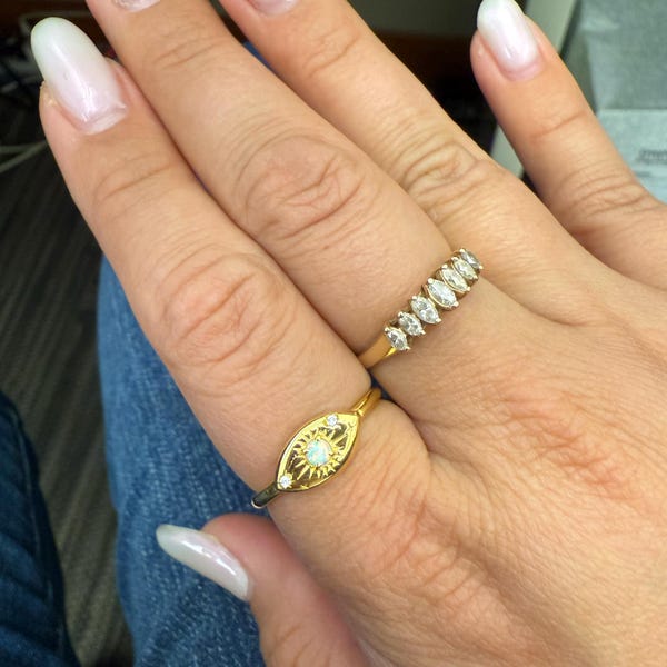 10K Gold Starburst Diamond Ring, Star Setting Celestial Ring, Gold Ring ...