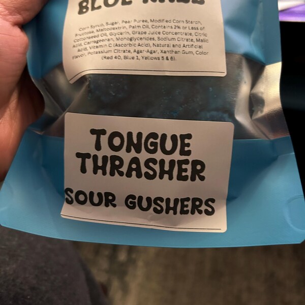 Half Pound Sour Gushers - the Best Tiktok Sour Blue Raspberry Gushers ...