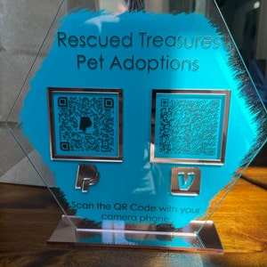 Custom Hexagon Acrylic QR Sign / Scan to Pay Sign - Etsy