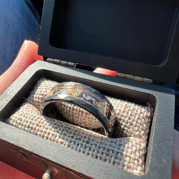 The Adventurer Burnt Whiskey Barrel Ring and Deer Antler Wedding Ring ...