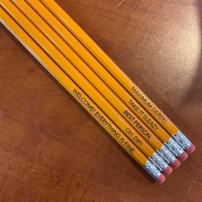 Personalized 2 Pencils Engraved Custom Text Pencils With Rubber Erasers ...