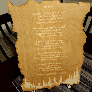 Wood Engraved Poem Custom Short Story or Poem With a Stand - Etsy