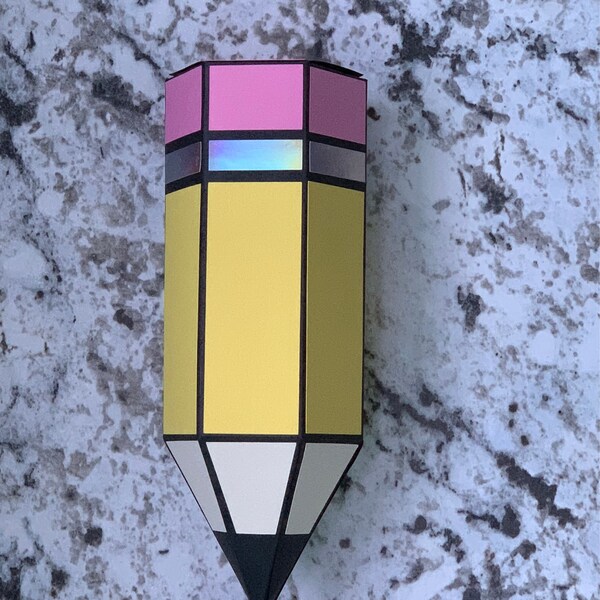 Pencil Hexagon Gift Box SVG Design - Etsy