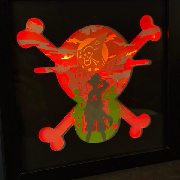One Piece 4 - Paper Cut Light Box Template Files, Shadow Box, 3D ...