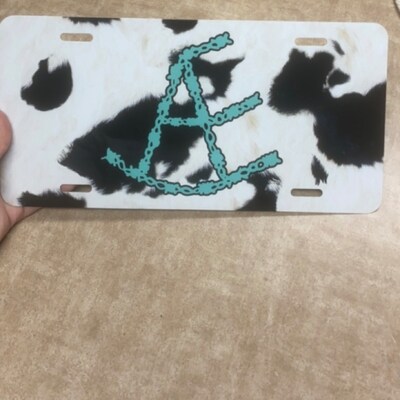 Custom Leather Tooled Western Farm Ranch Cattle Brand License Plate for ...