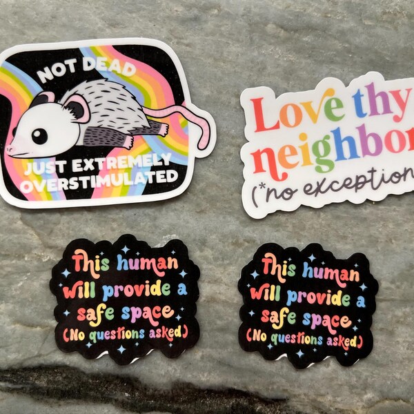 This Human Will Provide A Safe Space Waterproof Sticker, Ally Stickers ...