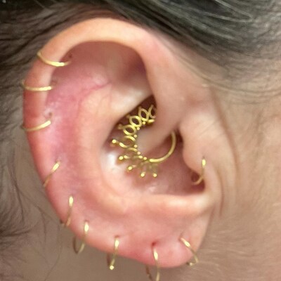 16G Gold Sunburst Daith Jewelry Cute Daith Earring Clicker Daith ...