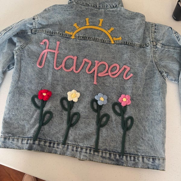 Personalized Kids Name Jean Jacket, Custom Girls Toddler Name Letter ...