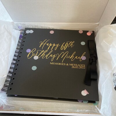 Personalised 40th Birthday Guestbook, 40th Scrapbook, Birthday Memory ...