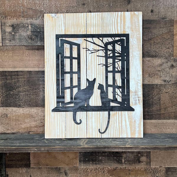 Cat Window Laser Cut Dxf Svg Glowforge Files Wall Sticker Vinly Decal ...