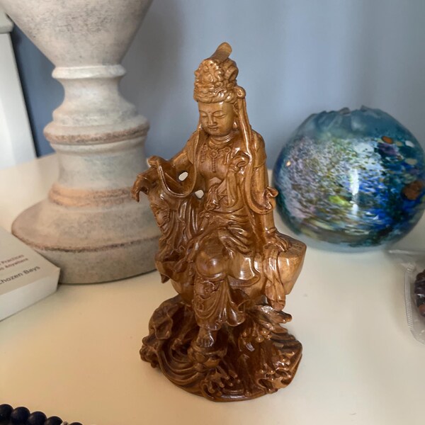 Amitabha Buddha Statue, Double-sided Wooden Feng Shui, Spiritual Decor ...
