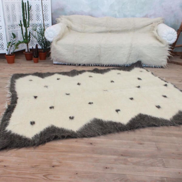Swiss Grey Woven Rug Scandinavian Area Rug Wool Blanket Personilized ...