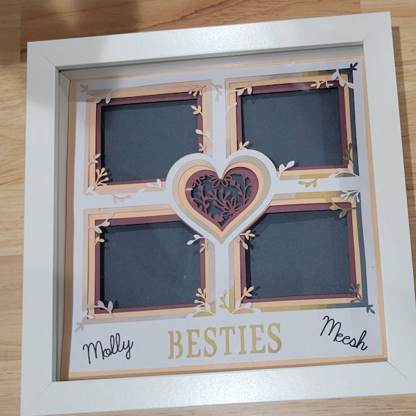 3D Family Gallery Shadow Box, Custom Name, Multi Photo Frame, Family ...