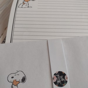 Lined Stationery Set Snoopy and Woodstock Stationary Writing Paper 12 ...