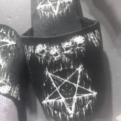 Skull Satanic Pentagram Drip Cozy House Slippers-satanic - Etsy