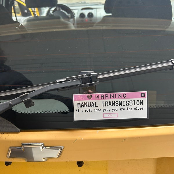 MANUAL CAR WARNING Stick Shift Manual Transmission Glossy Car Decal ...