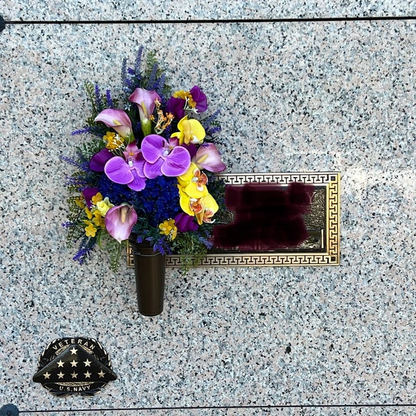 Mausoleum Floral Design, Crypt Niche Holder Arrangement, Grave Side ...