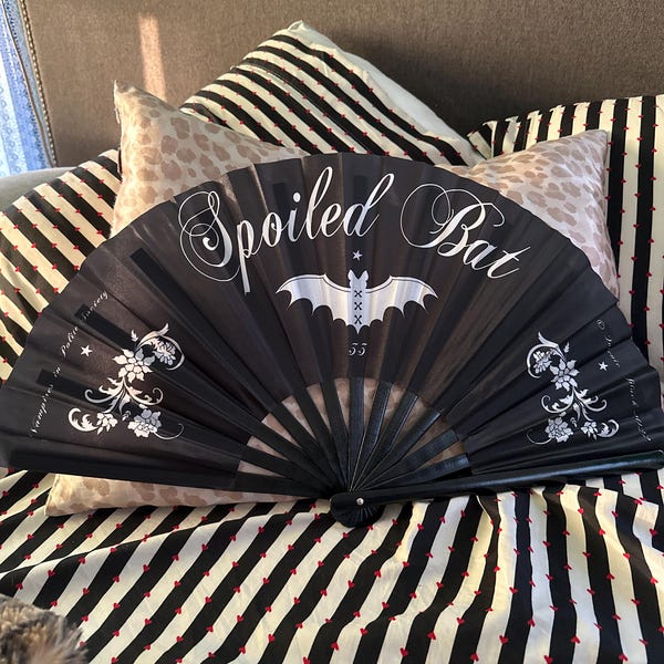 13" Large Spoiled Bat Gothic Hand Fan Home Wall Decor Human Art ...