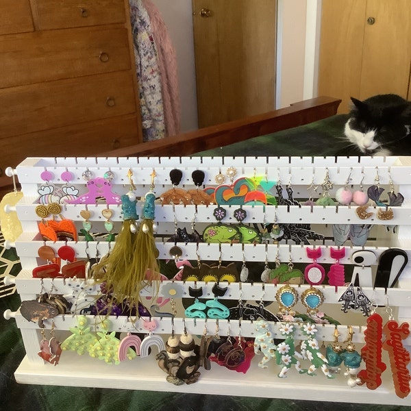 Made in USA Double Sided Large Standing Earring Holder for Storage or ...