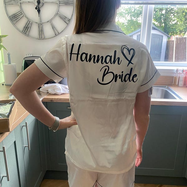 Personalised Satin Pajamas Set, Custom Short Pyjamas Set, Matching ...