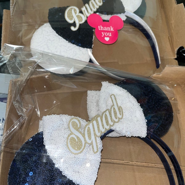 Minnie Mouse Ears, Wedding Ears for Adults and Kids, Bride Minnie Mouse ...