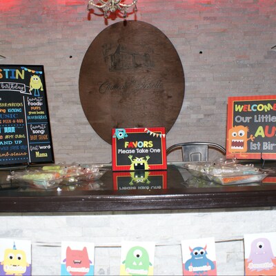 Monster Birthday Sign Monster Favor Sign Monster Party Sign - Etsy