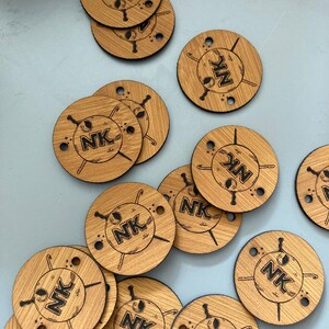 1.25 Round Vegan Leather Knitting Labels Custom | Etsy