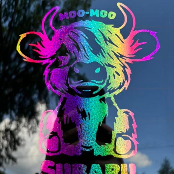 Subie Moo Moo Moobaru Cow Face Car Decal Subaru Moo'vement Movement ...