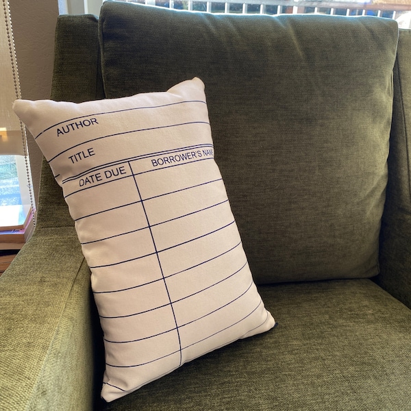 Library Card Pillows // Librarian Gift // Reading // Book Lover ...